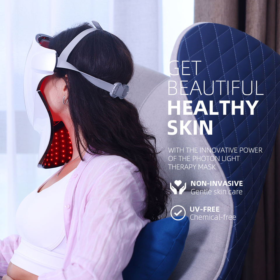 3 Colors Light LED Face Beauty Mask Nano 807pcs LED Photodynamic ...